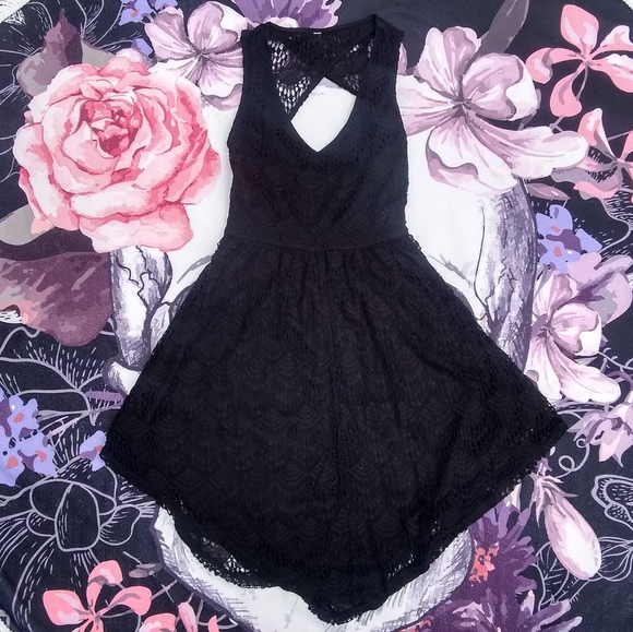 Target | Dresses | Black Lace Dress With Back Cut Out | Poshmark